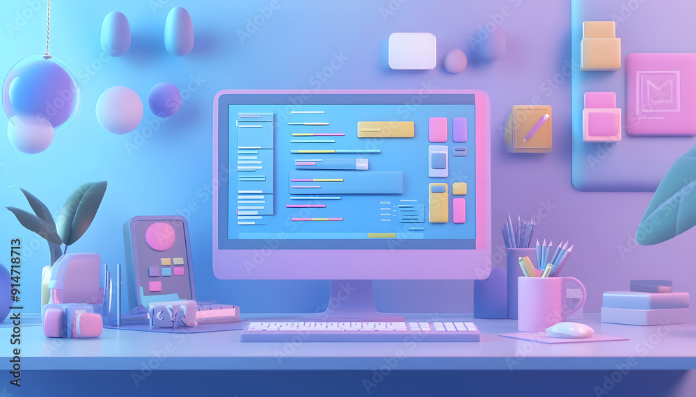 3D rendering of code testing and programming a?" functional tests ...