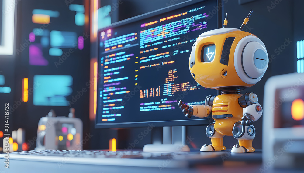 3D rendering of code testing and programming a? 3D rendering of code testing and programming a?