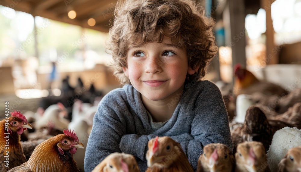 Curious Child Exploring Farm Animals Chickens, Learning, Nature, Young ...