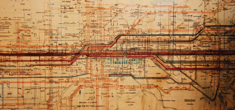 Detailed Subway Transit Map Displaying Complex Routes and Stations in ...