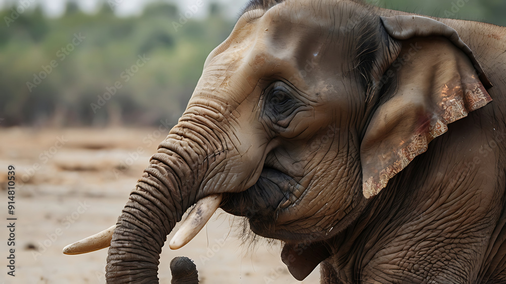 Minimalistic icon of an Indian elephant with a simple background Stock ...