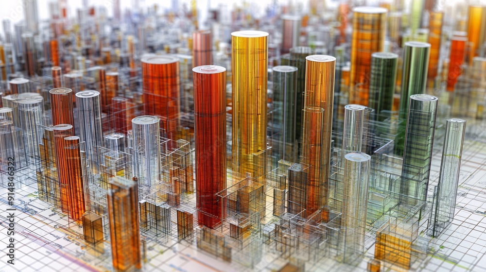 A detailed clustered bar chart showcasing a comparison of technology ...