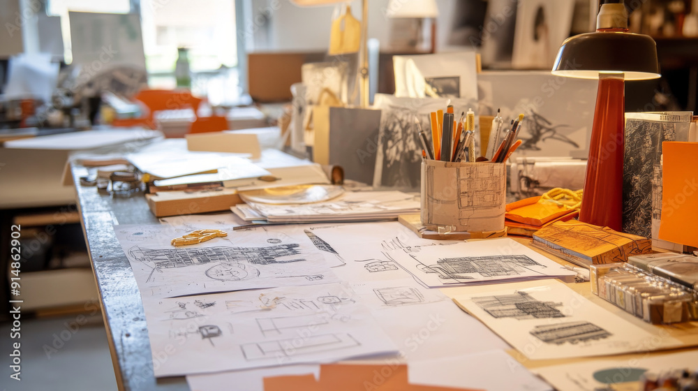 Depict the different stages of the creative process, from brainstorming ...