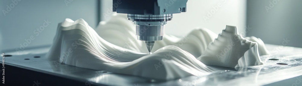 Precision in Progress: Advanced CNC Machine Crafting Intricate 3D ...