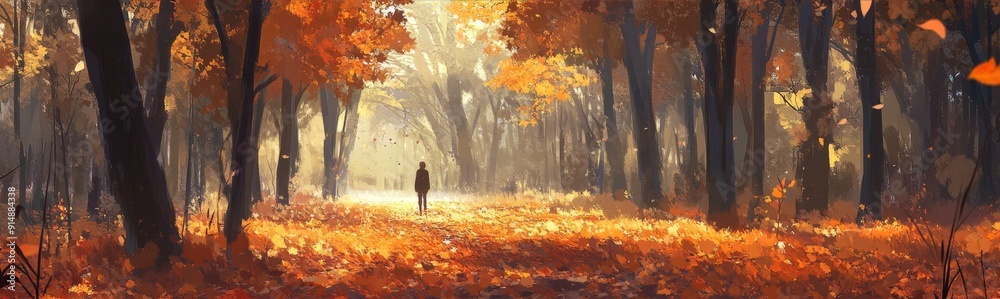 Autumn Stroll in Anime Style: A Whimsical Journey Through Fall Foliage ...
