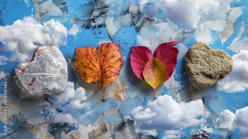 Create a collage artwork using images of hearts found in nature--heart ...