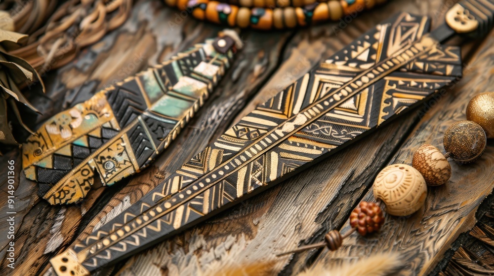 Create a decorative arrow with intricate patterns for a boho-themed ...