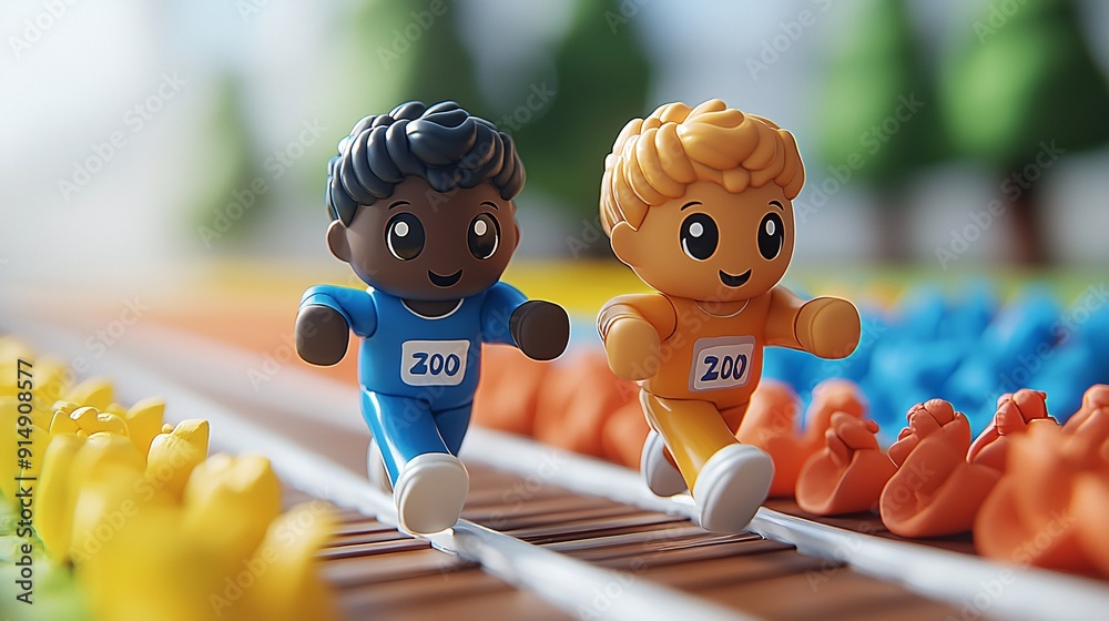 0801 10. Adorable clay, a male Olympic runner , is passing a baton to a ...