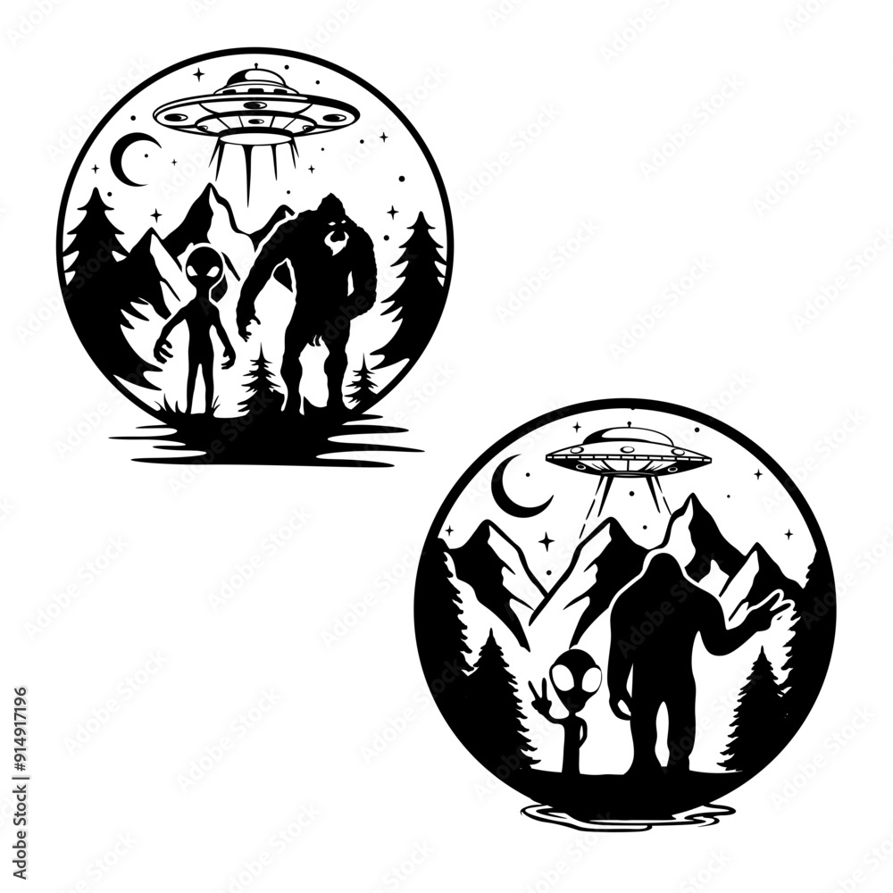 Alien & Bigfoot | Bigfoot | Alien & Yeti | Nature Scene | Unidentified ...