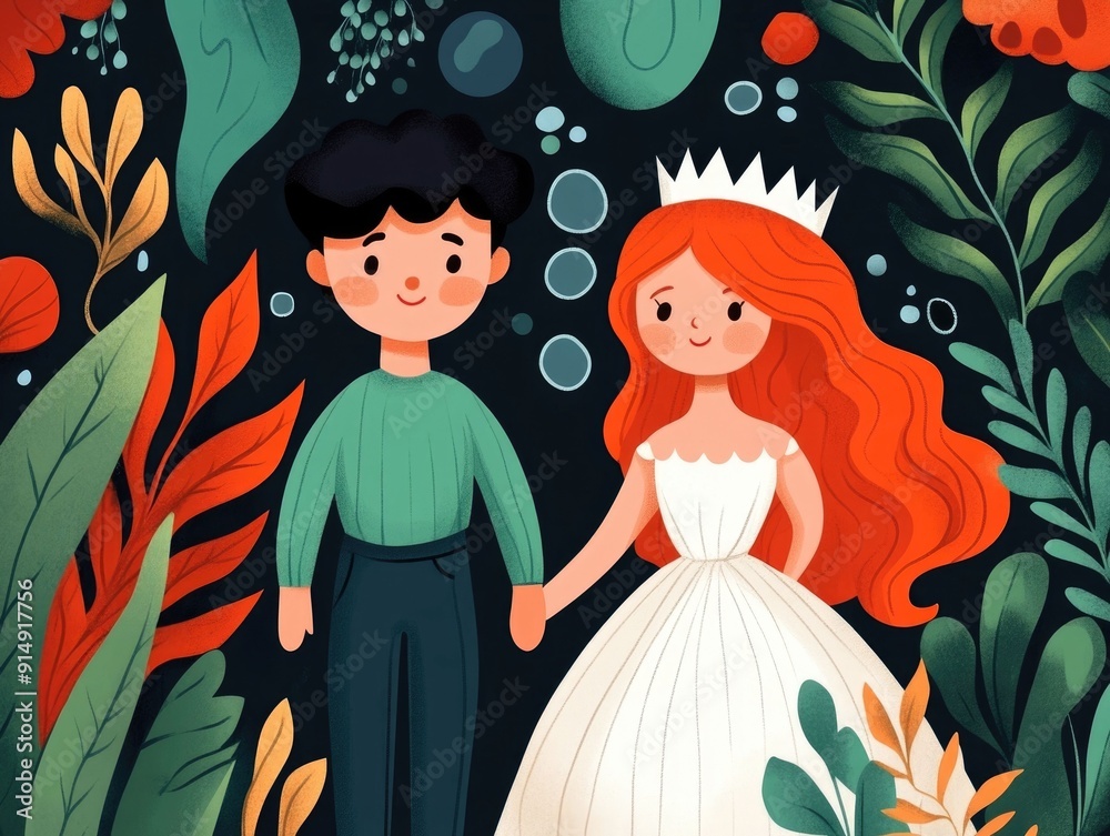 Captivating flat design depicting an enchanting undersea kingdom ...