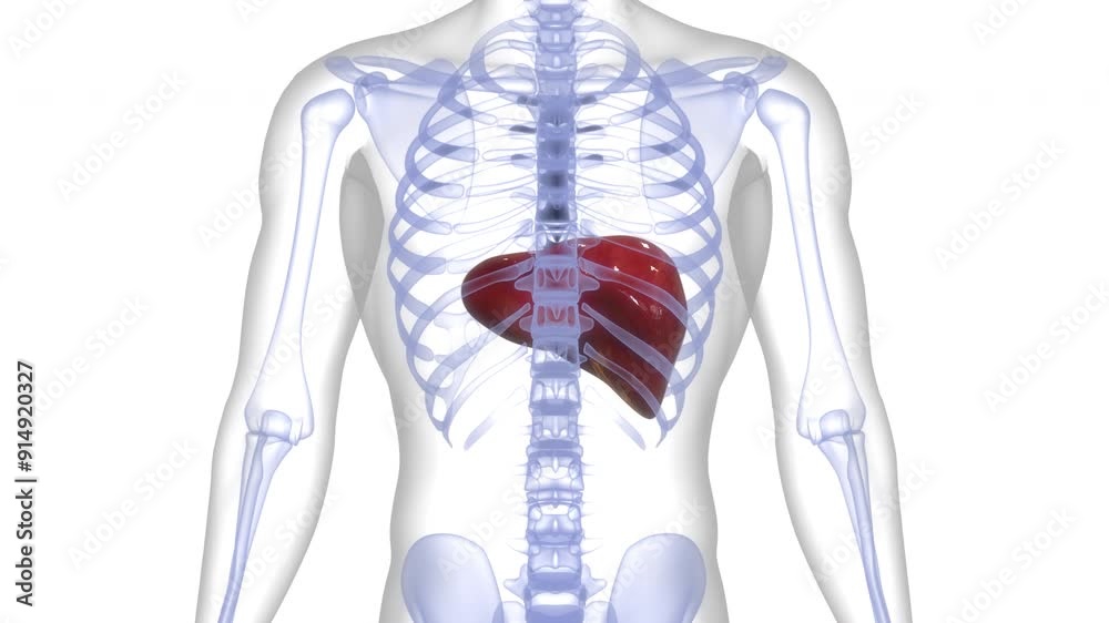 Human Internal Digestive Organ Liver Anatomy Animation Concept Stock ...
