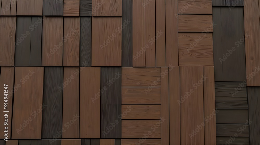 wood texture composite cladding installation on house facade.generative ...