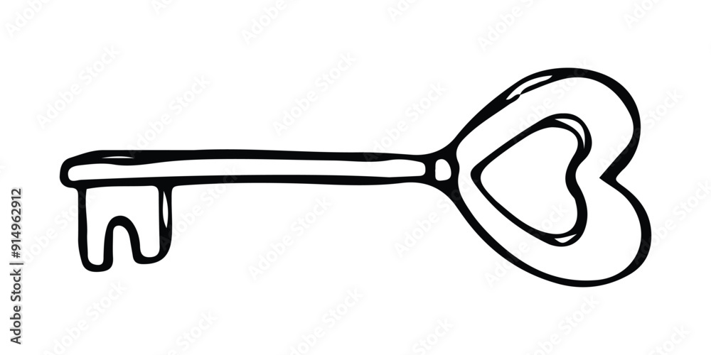 Sketch style of vintage key on white background. Vintage locks and keys ... Sketch style of vintage key on white background. Vintage locks and keys ...