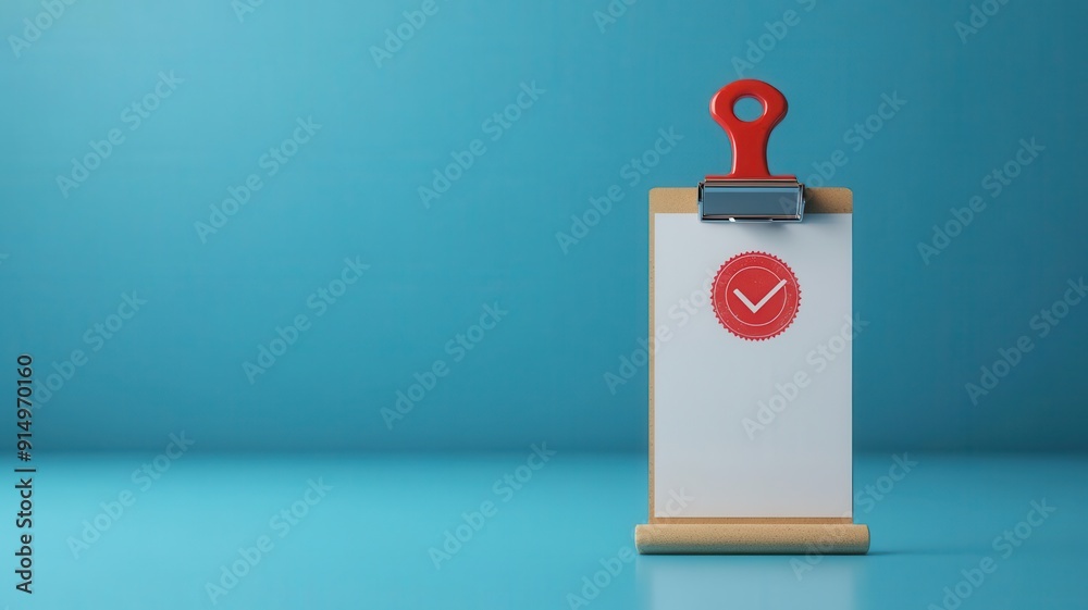 Approved checklist form with a red stamp, checklist form, completion ...
