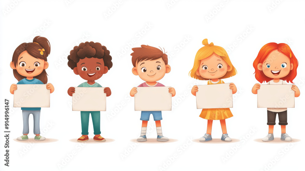 Adorable cartoon kids perfect for educational materials. They come with ...