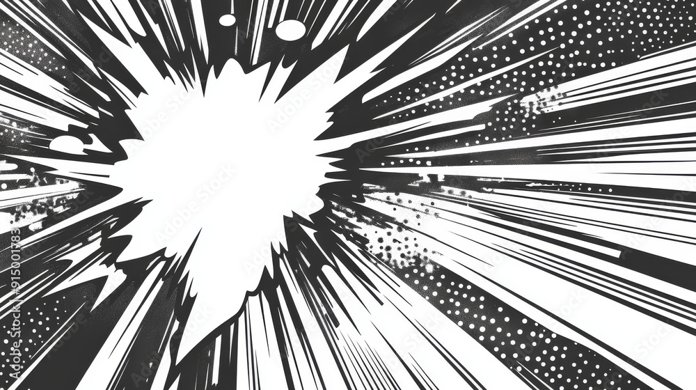 Retro comic background with a lightning flash and cute stripes pattern ...