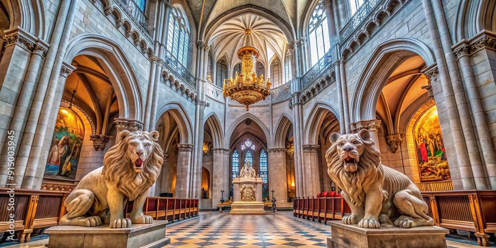 Majestic upper narthex of iconic cathedral's Passion Facade, featuring ...