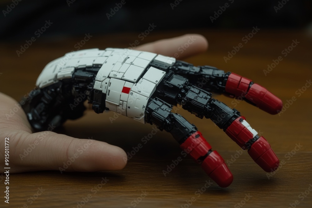 Robotic hand with exposed mechanical parts representing the intricate ...