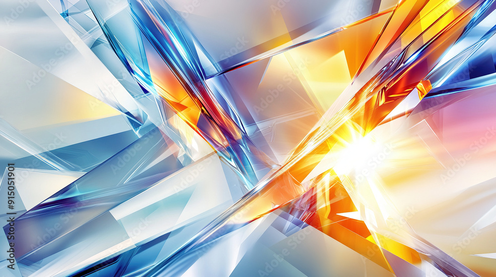 Futuristic transparent background with metallic elements, sharp angles ...