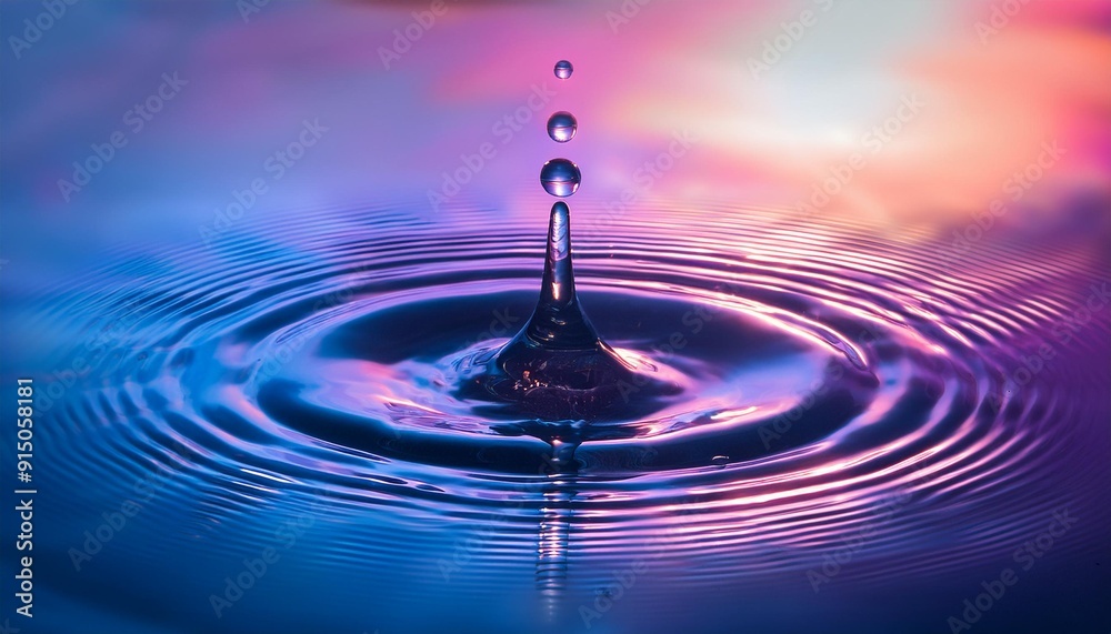 water drop splash, splash of water in blue, water drop splash, Clear ...