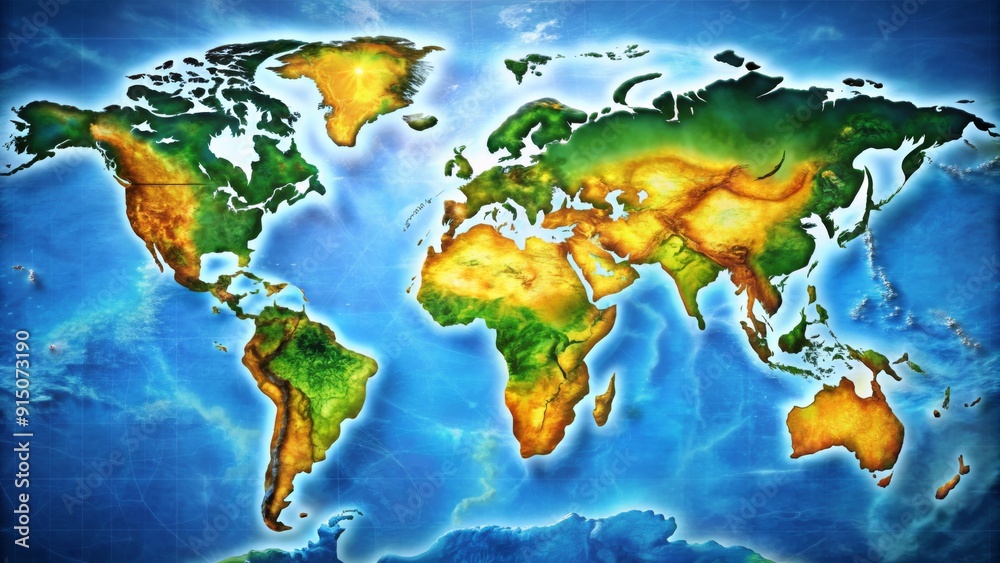 World Map Watercolor Illustration - Digital Art, Global, Earth ...