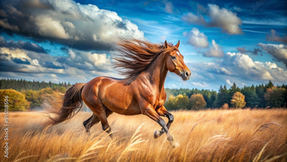 Horse Running Through a Field of Tall Grass - A Stunning Photograph ...
