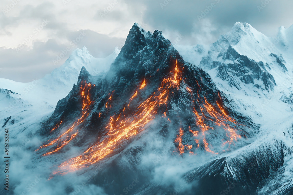 volcano eruption lava mountain smoke ash fire nature landscape geology ...