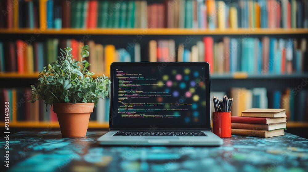 E-learning education concept, webinars, internet lessons, dynamic and ...