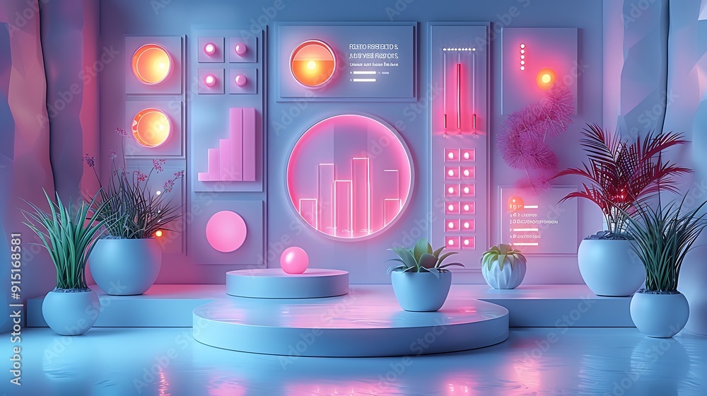 A clean 3D render of A/B testing, with streamlined website landing ...