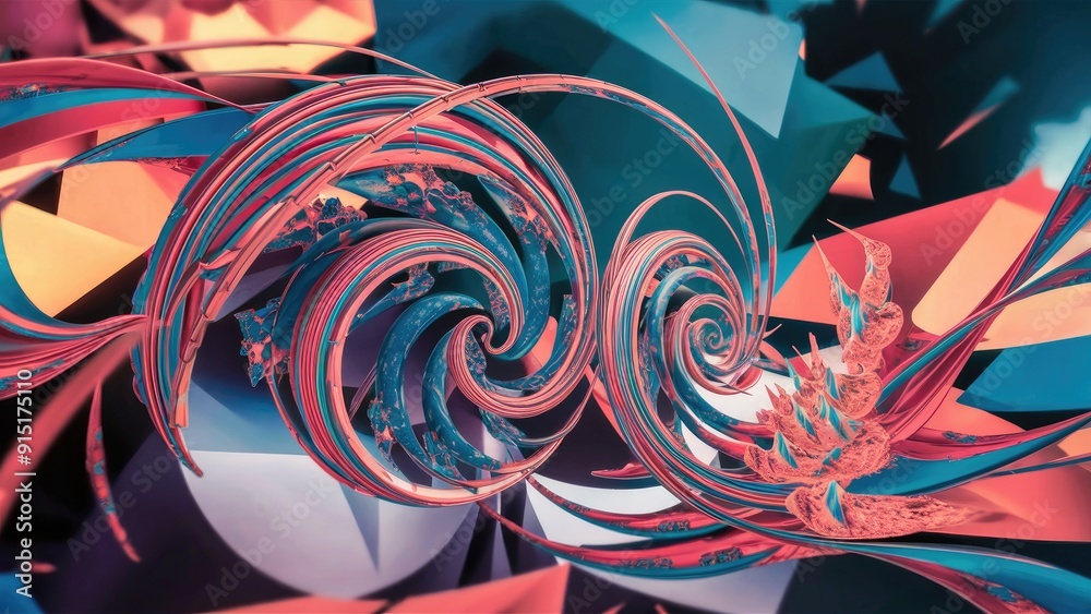 Fractal Wave Series Abstract Background Design Featuring Fractal Sine ...