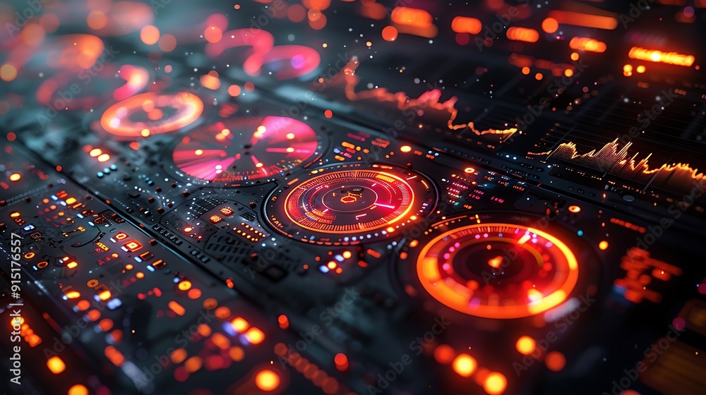 An innovative 3D illustration of a marketing analytics dashboard ...