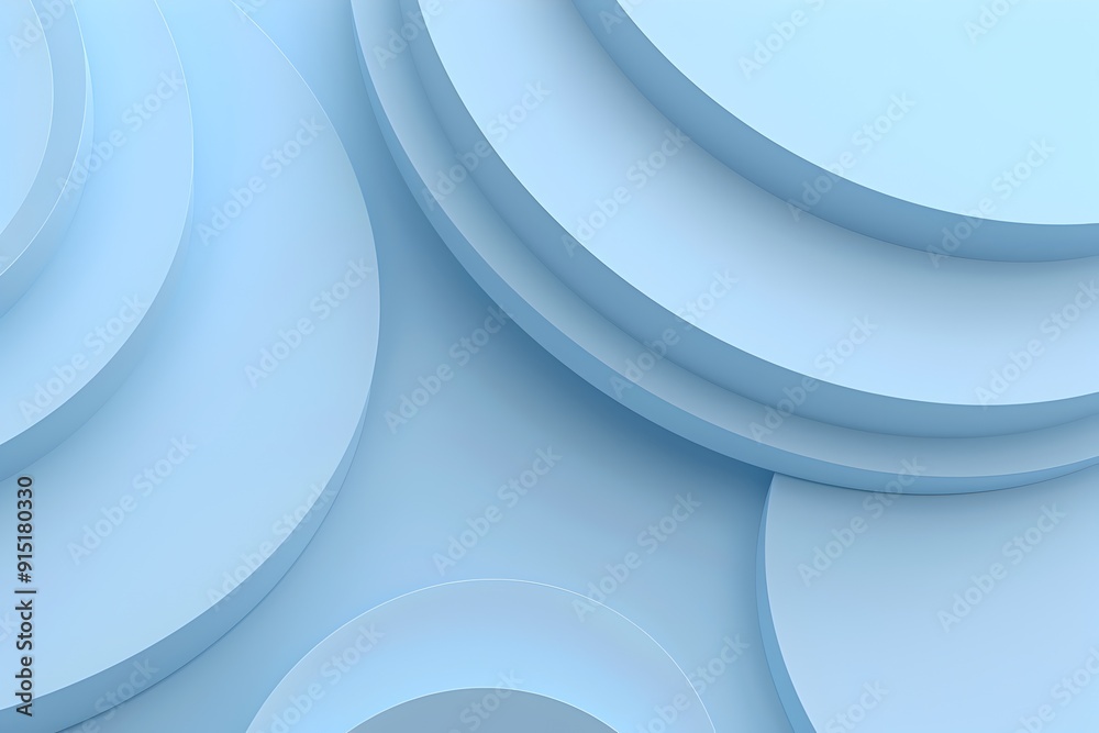 Light blue background, 3D style, minimalist design with geometric ...