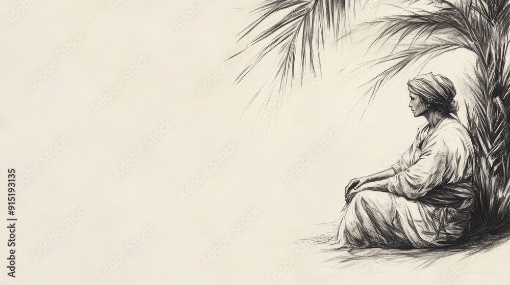 Biblical Illustration of Judges: Deborah and Barak, Deborah Sitting ...