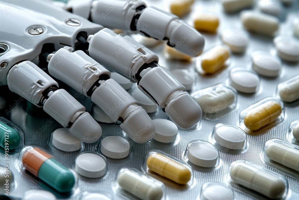 Robotic Hand Among Piles of Capsules Symbolizing the Intersection of AI ...