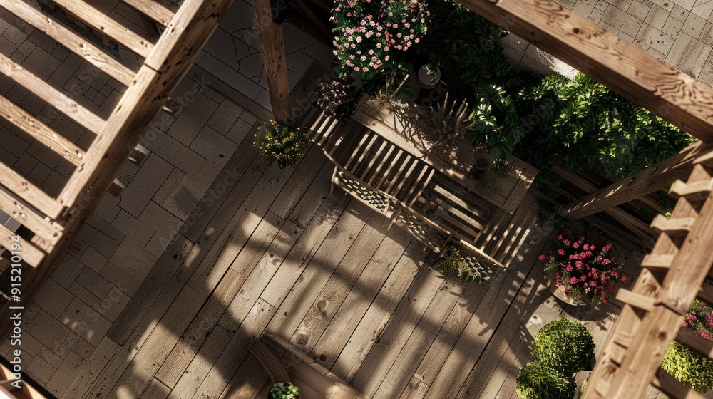 long terrace design ideas, traditional style, wooden terrace, wooden ...