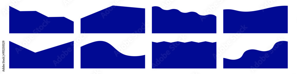 Set of different separator footers, modern dividers shapes, borders for ...