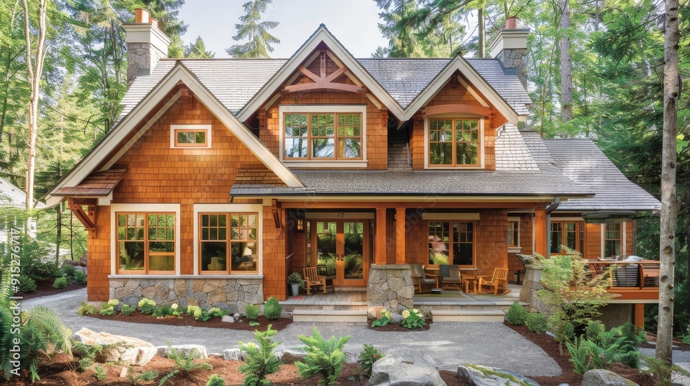 Explore the architectural detailing of a modern cottage house exterior ...