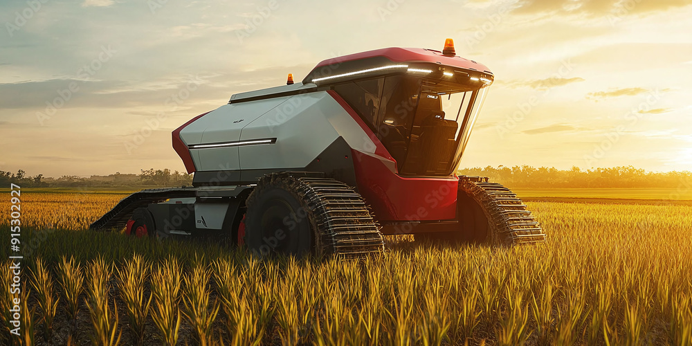 Future unmanned rice harvester, satellite navigation system for ...
