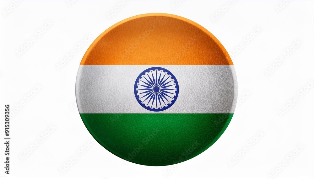 Round icon of Indian flag cut out stock, illustration, India flag ...