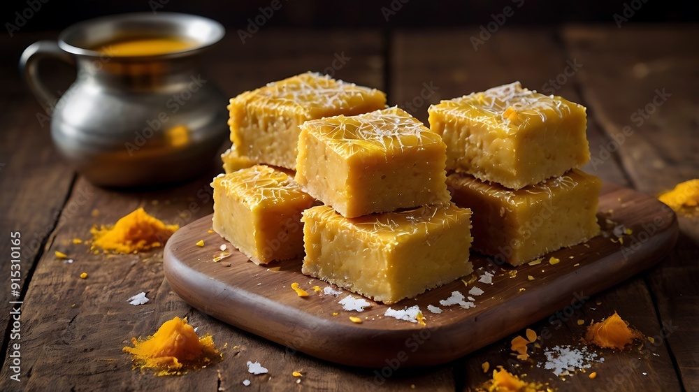 Indian Sweet Food Badam Barfi Also Know As Mithai, barfee, Mawa Barfi ...