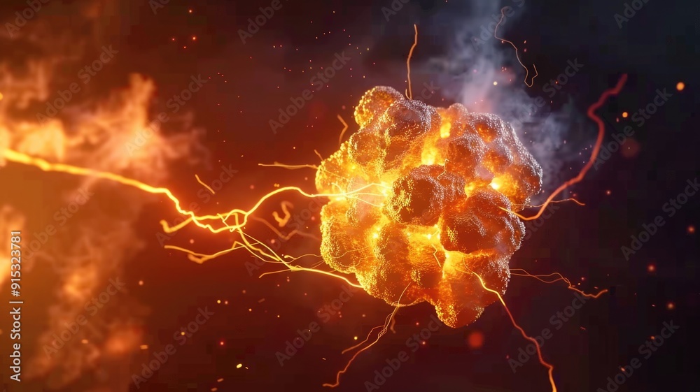 An animation showing the splitting of a uranium nucleus in a nuclear ...