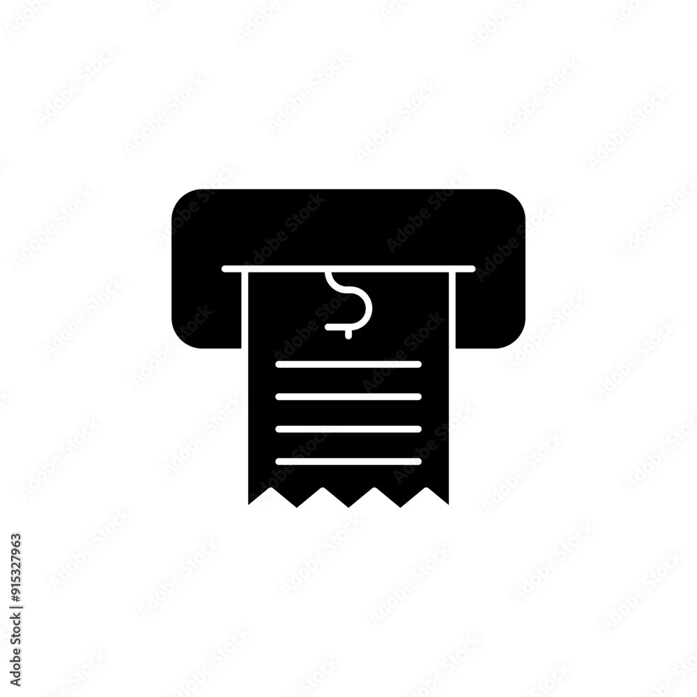 Vetor de Black and white receipt printer icon, simple vector ...