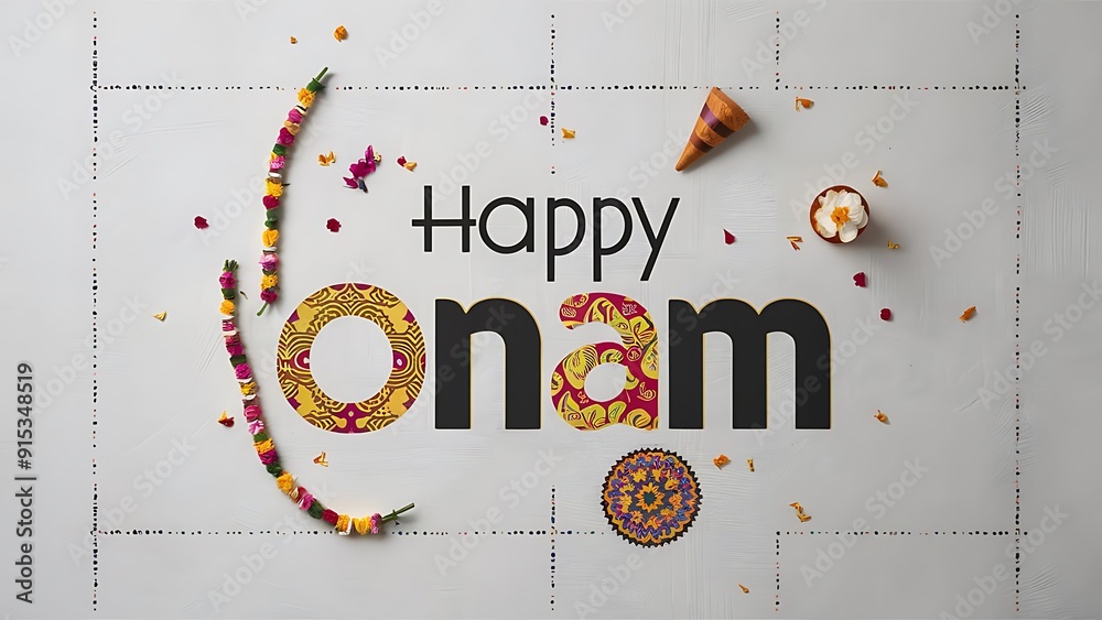 Happy Onam, illustration Art. Onam, Post, Onam poster, Happy Onam ...