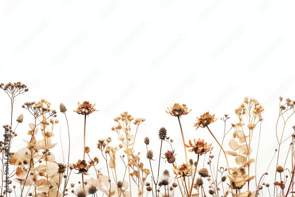 Elegant dried floral nature background Stock Illustration | Adobe Stock