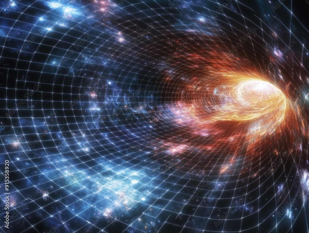 Glowing Wormhole in Outer Space with Vibrant Galactic Background and ...