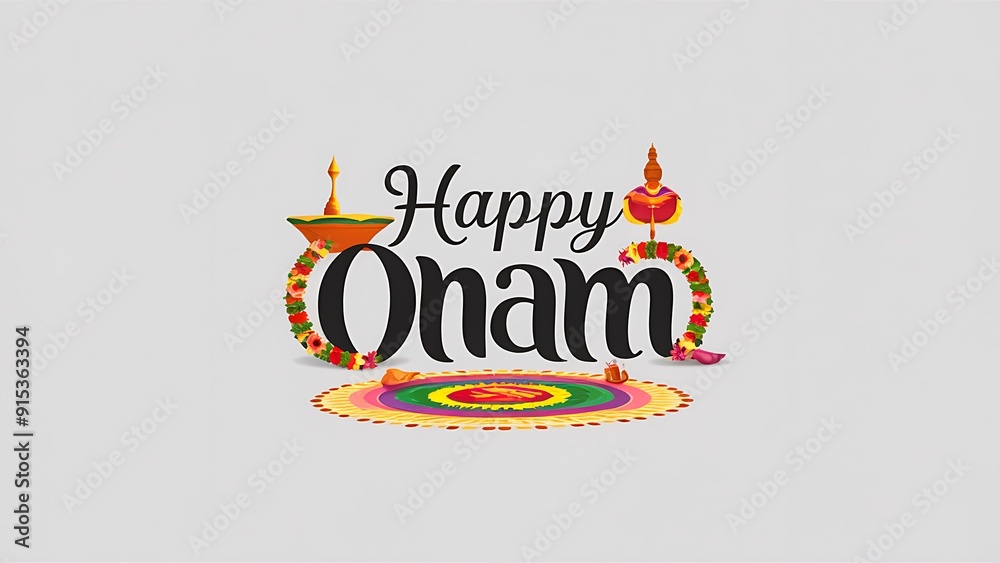 Happy Onam, Floral Rangoli Design, Indian Festival, Onam, 3d ...