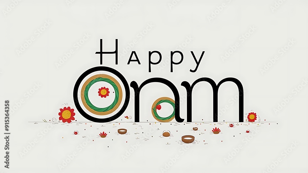 Happy Onam, Floral Rangoli Design, Indian Festival, Onam, 3d ...