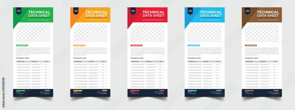 Rollup Technical Data Sheet layout template. Roll up modern Dl product ...
