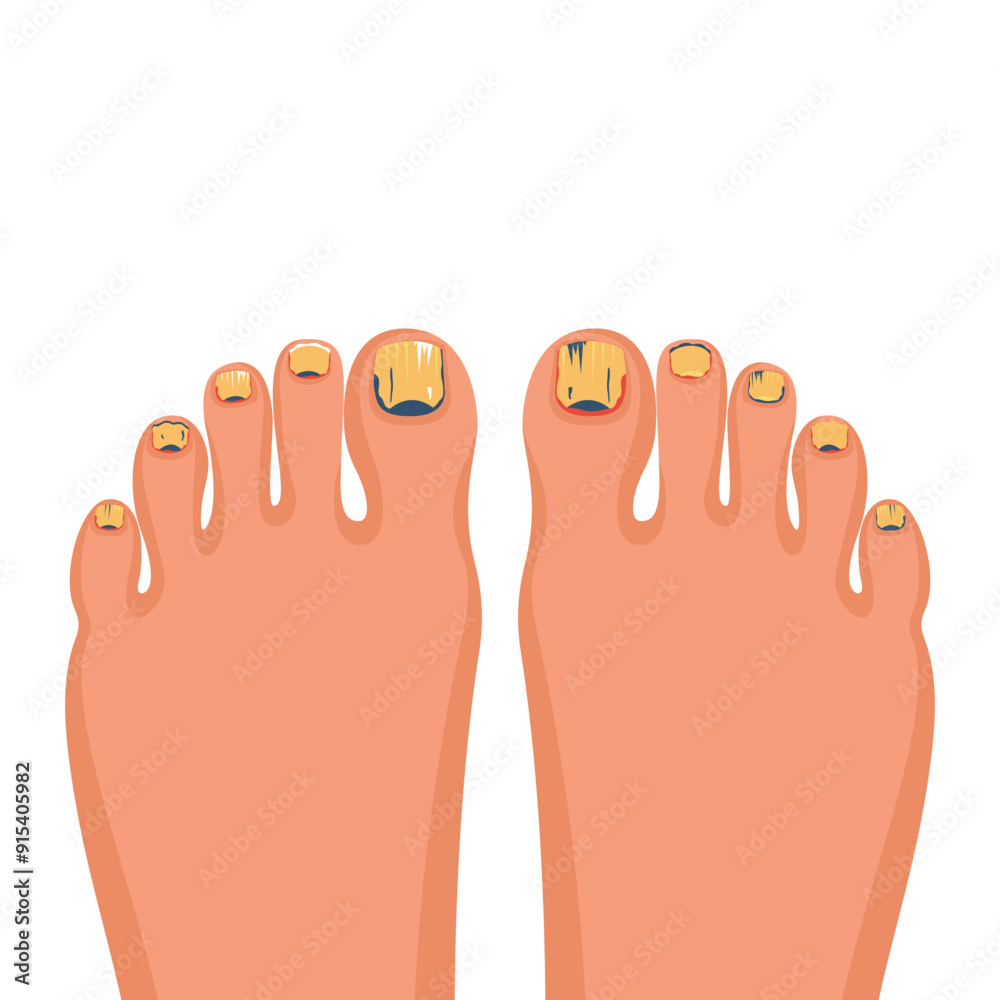 Nail disease. Onychomycosis concept. Fungal nail infection. Paronychia ...
