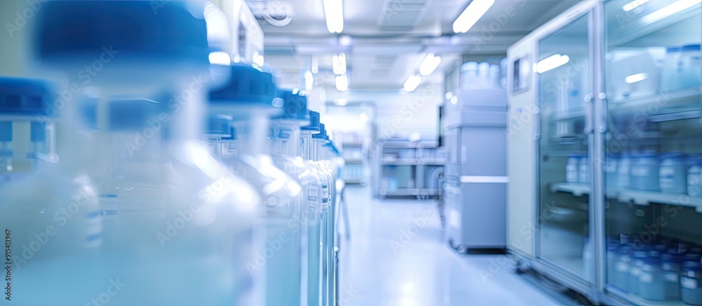 Blurred abstract background of an ultra low temperature freezer used ...